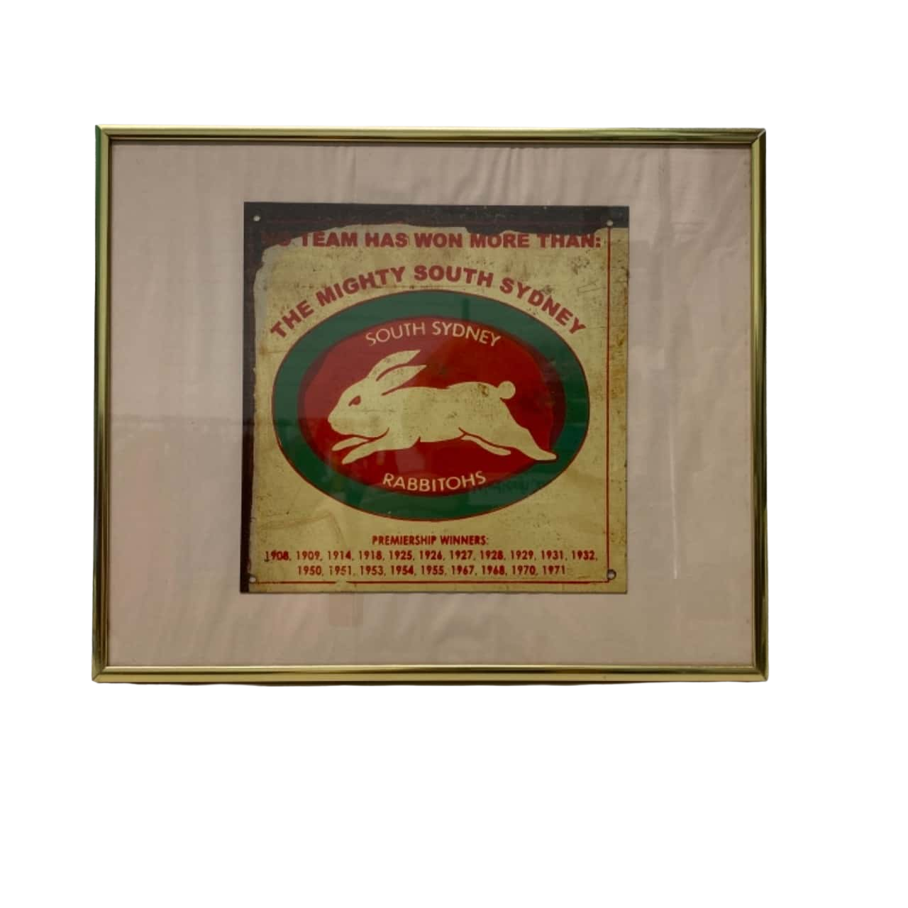 South Sydney Rabbitohs vintage metal sign (s)