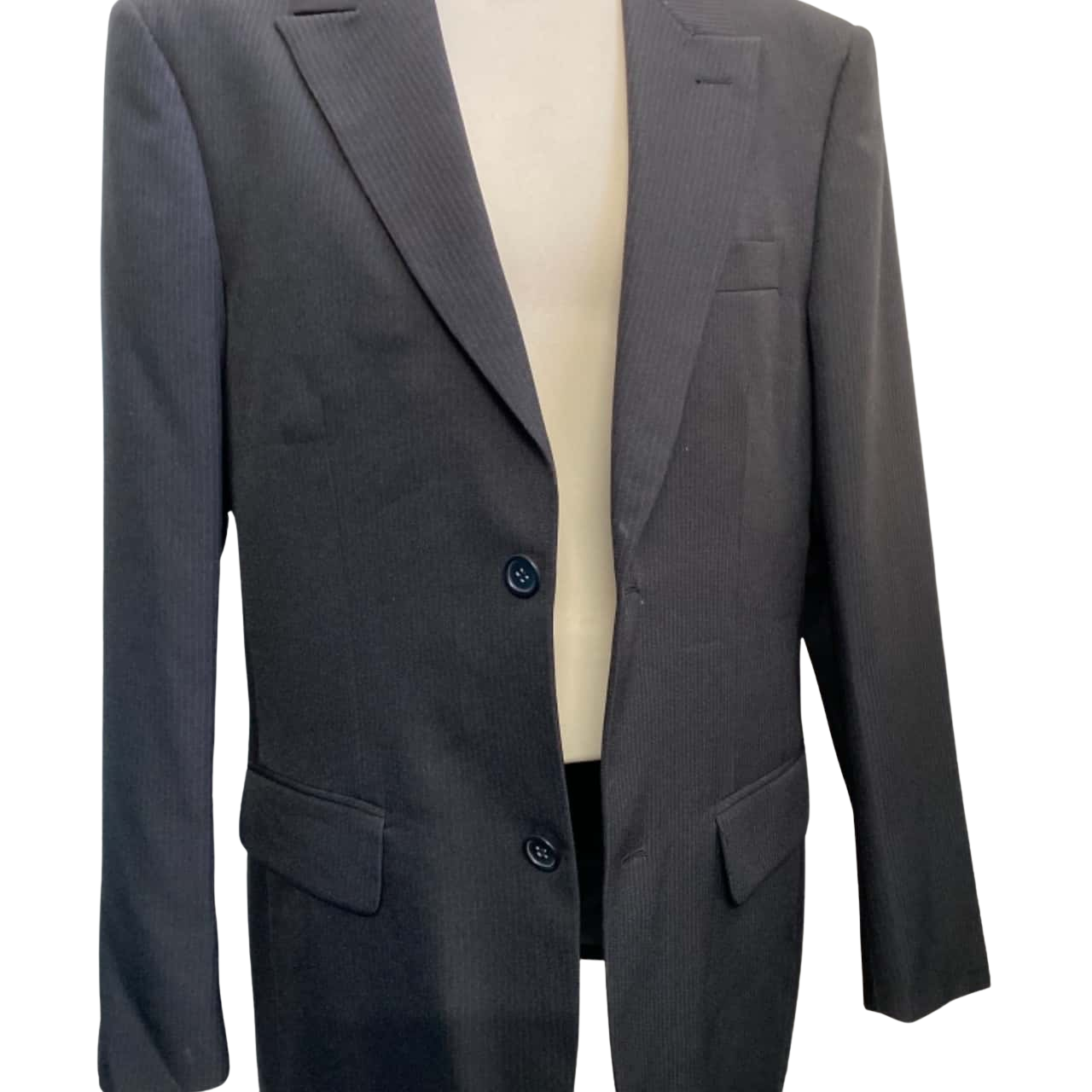 Rogue Mens Size 36 Suit Jacket Black / Pinstripe (s)