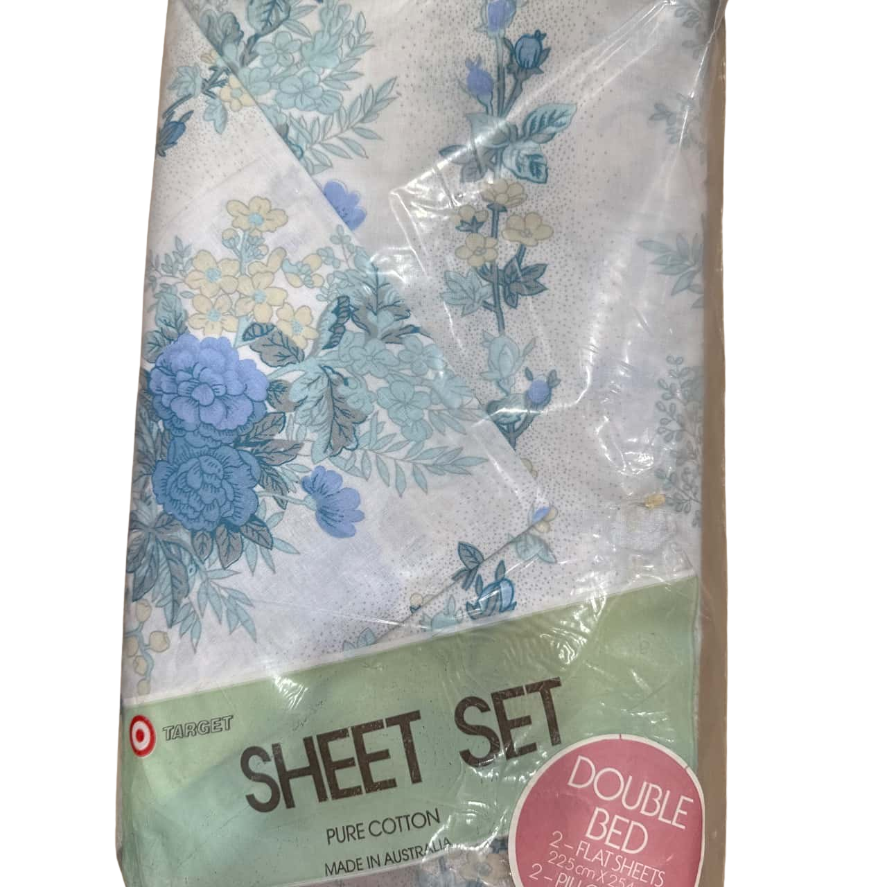 Target Vintage Sheet Set Pure Cotton Double Bed 2 Flat sheets 2 pillow ...