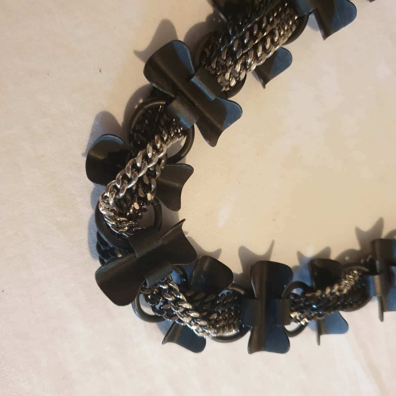 Womens MIMCO Necklace Black with Multi Black and Silver Chains