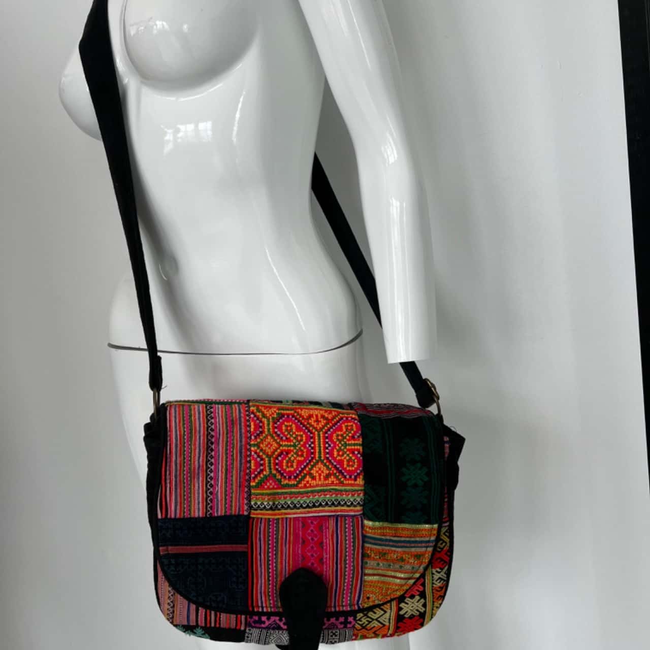 REDUCED Embroidered Patchwork Cross-Body Bag