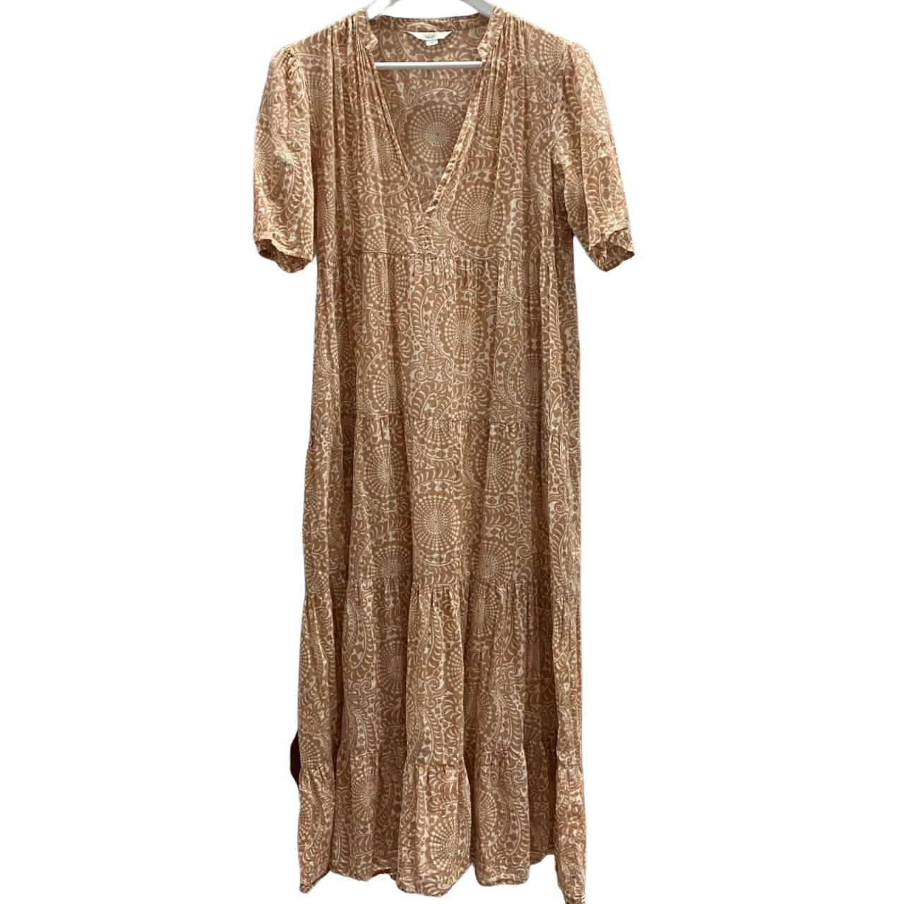 Adrift Womens Size S Short Sleeve Dress Brown / Pattern (s)