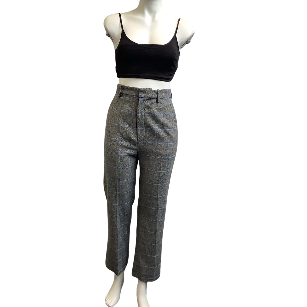 Scanlan Theodore Womens AUS Size 6 Wool Blend Checked Pants Grey Mix