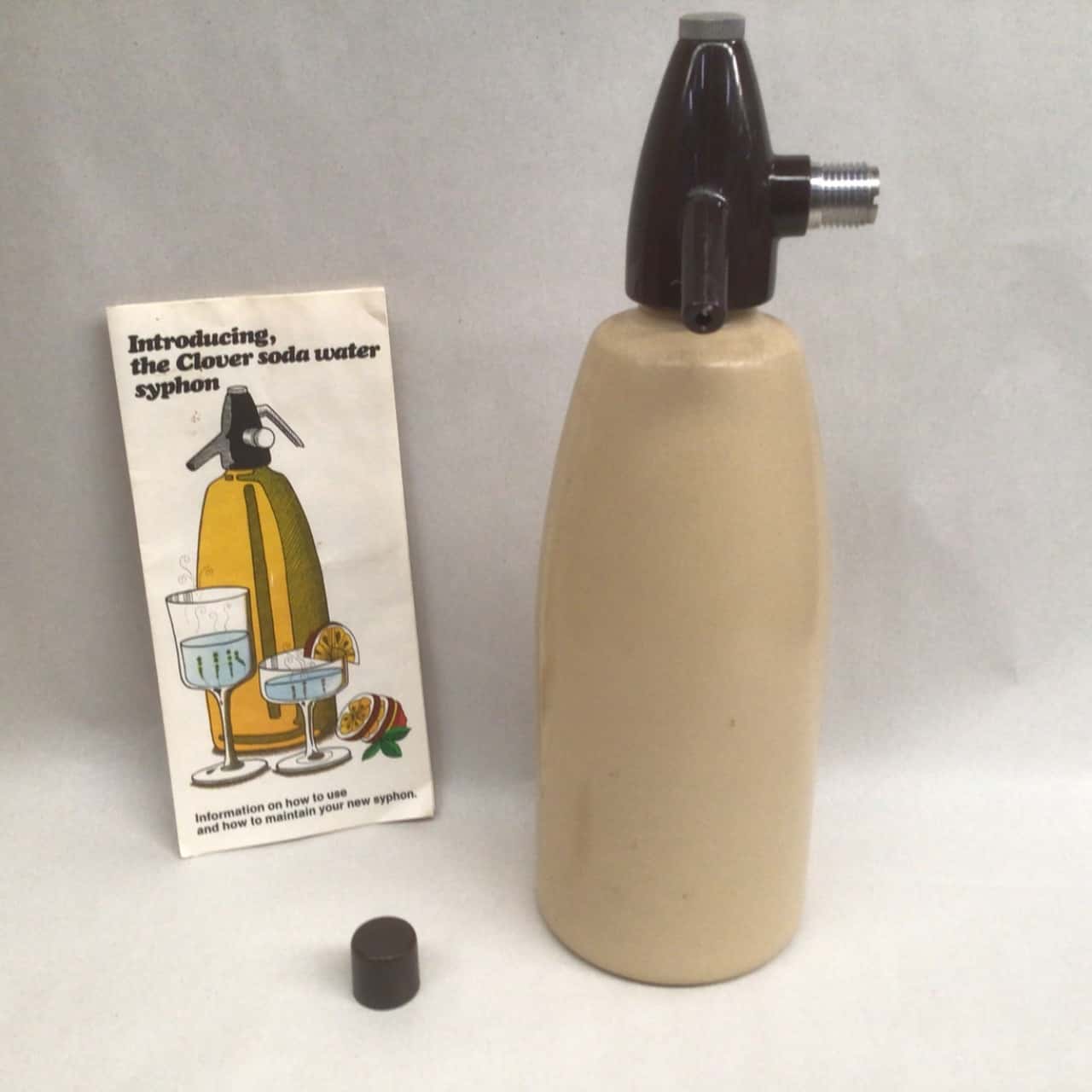 Vintage 1970s Clover Soda Water Syphon with Instructions