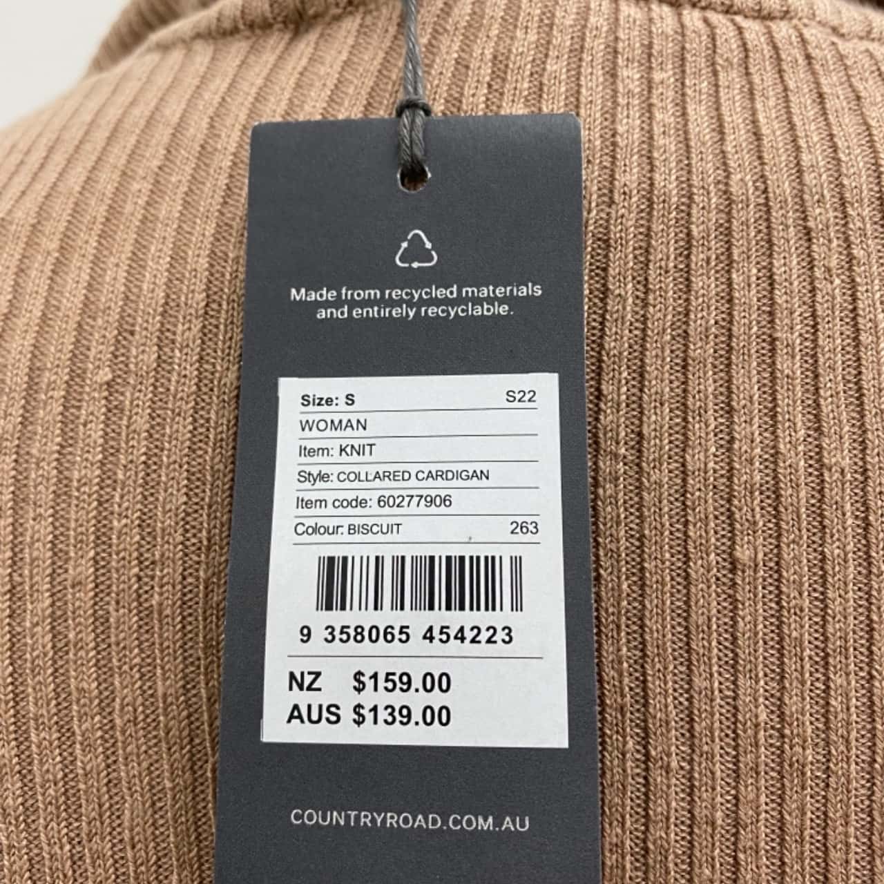 Country Road Womens Size S Collared Cardigan Biscuit(s)