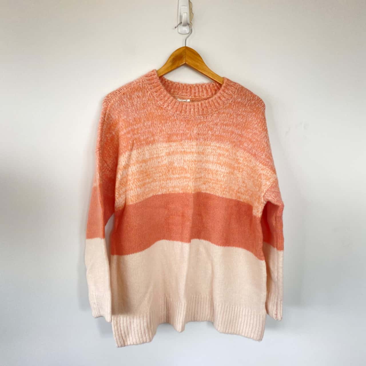 Rivers Pink Orange Stripe Knit Jumper Size XL
