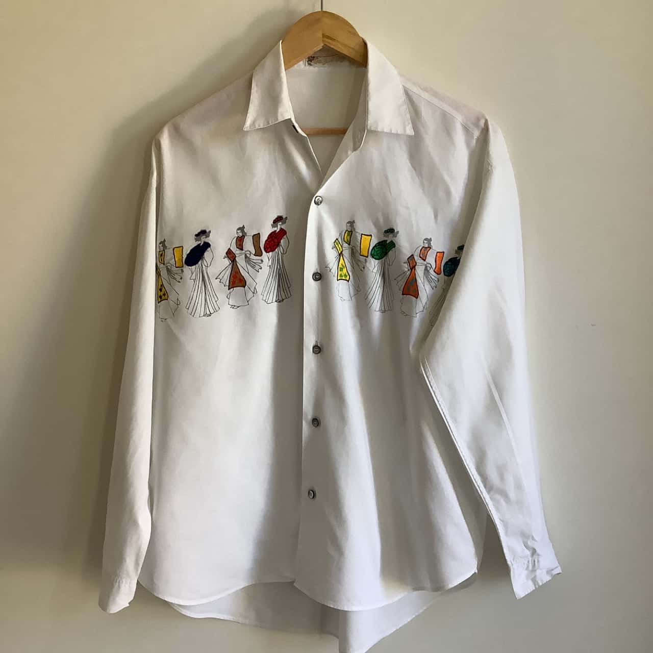 Just Guy White Shirt with Japanese Style Embroidery (s)
