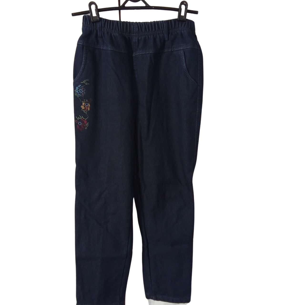 Ladies Blue With Floral Embroidery Long Pants Size XL UAN