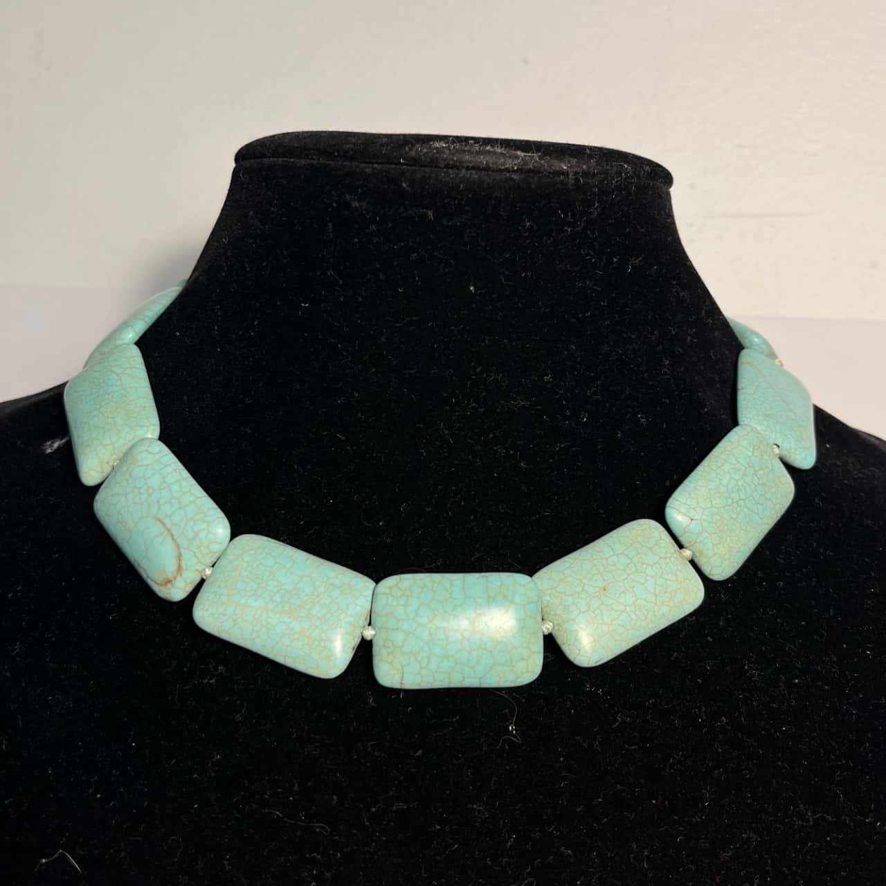 Aqua Chunky Stone Necklace