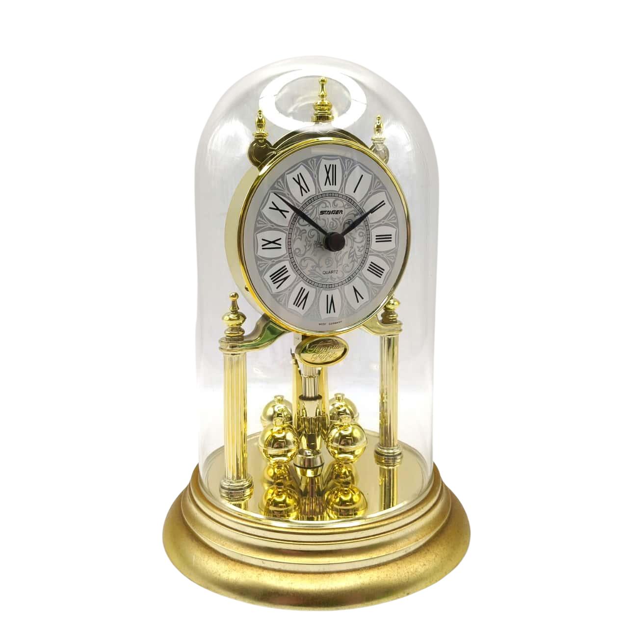 Staiger Quartz Dome Clock West Germany With Glass Dome Fully Working ...