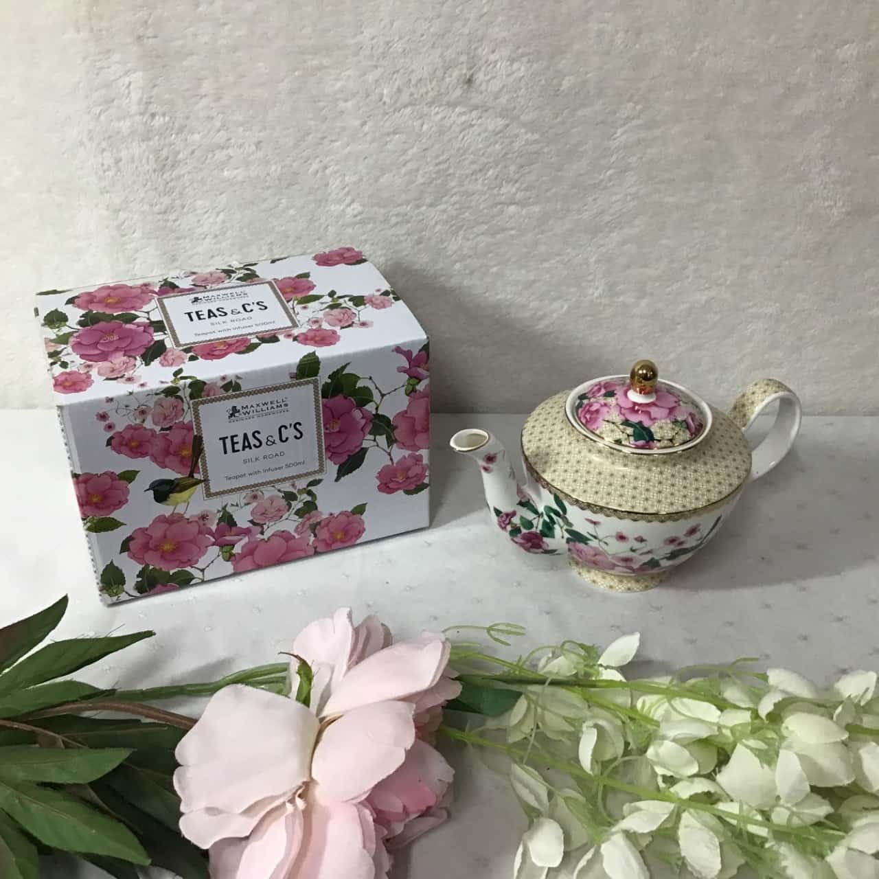 Maxwell & Williams Teas & C’s “Silk Road” Porcelain Teapot with Infuser ...