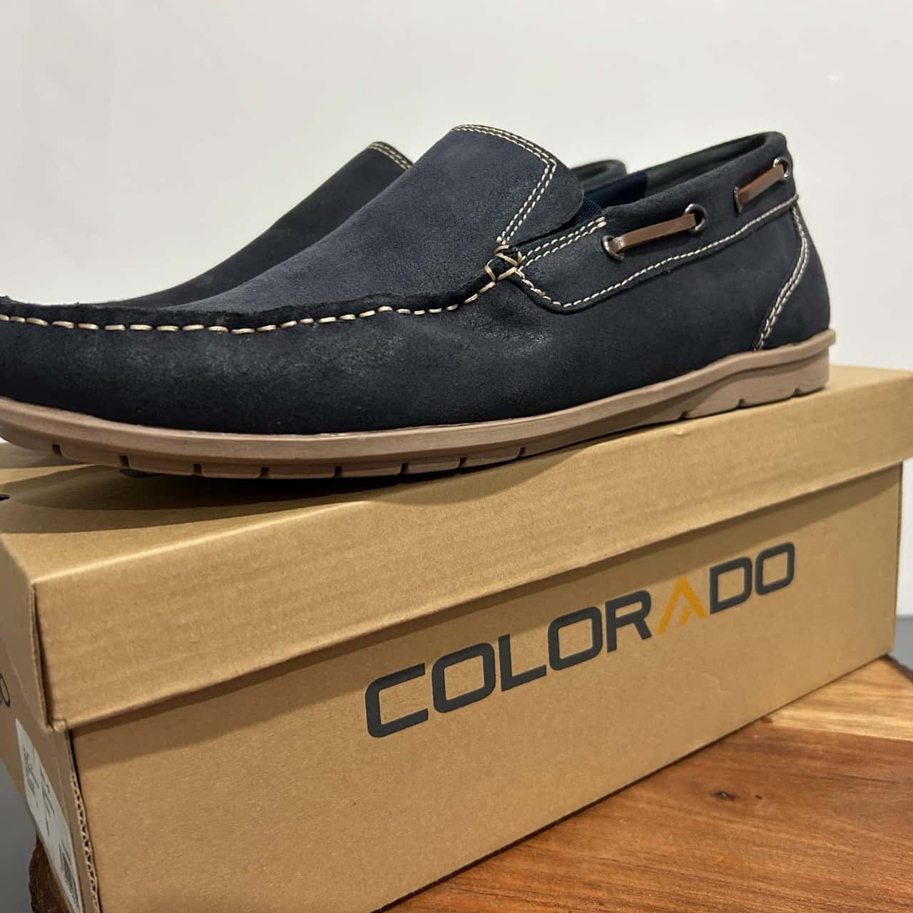 Colorado Mens Size 10 Navy Blue Suede Shoes