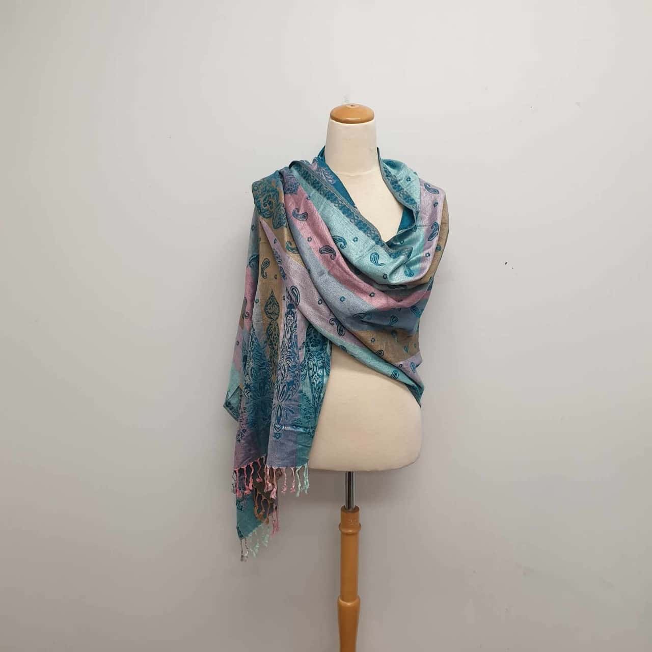 Stunning 100% Pashmina Pastel Multi-colored /Pink /Mauve /Blue ...