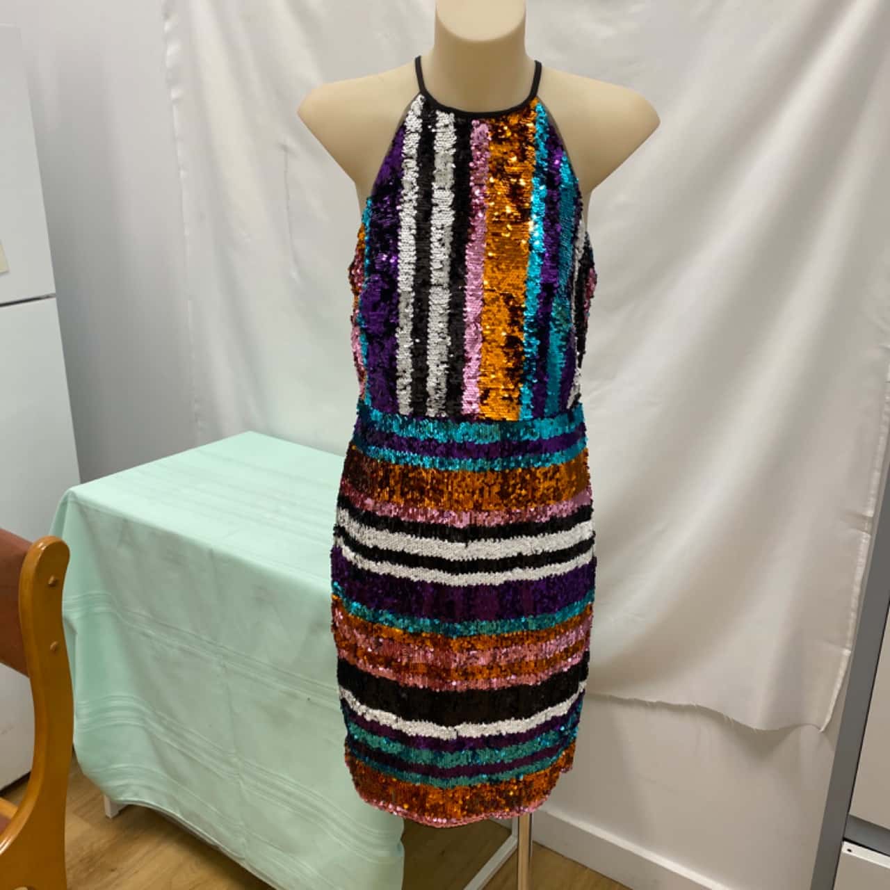 Sequence multi-coloured dress(s)