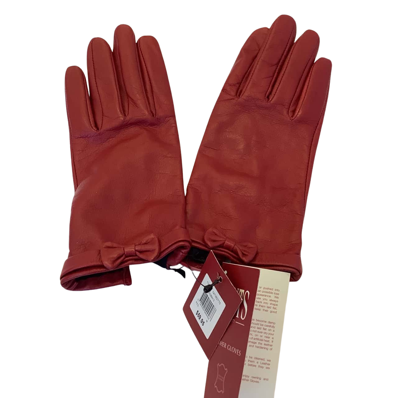 Brand New Dents Womens Label Size M Leather Gloves Red (s)