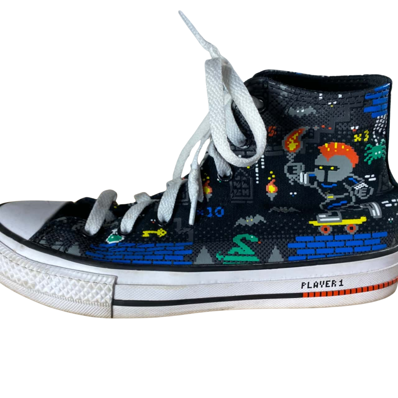 Converse Kids CTAS Sneakers Size 4 Black / Pattern / White (s)