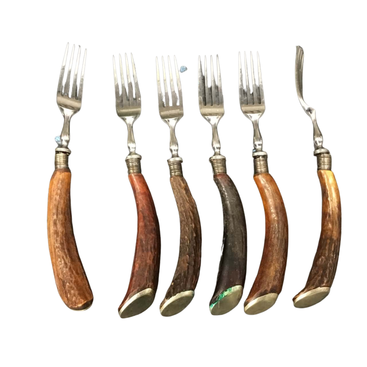 Stainless Stag Handle Forks x 6 Made in England Approx 19cm long