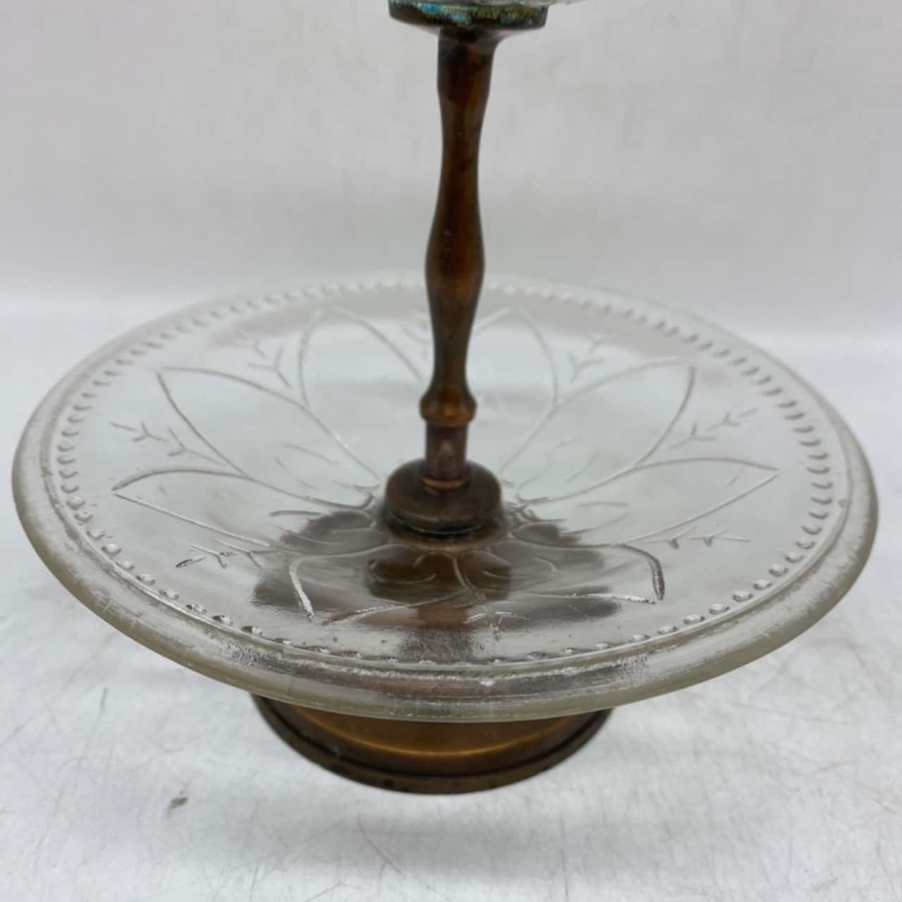Gorgeous Vintage 2 Tier Biscuit Stand with Copper Handle 29 cm -1658725(s)