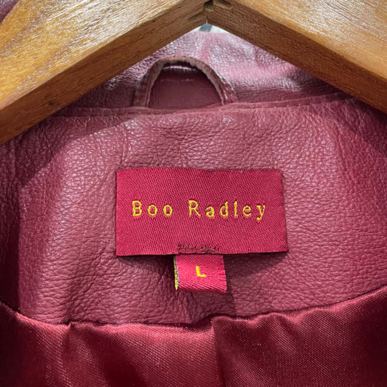 STUNNING 100% LEATHER DESIGNER BOO RADLEY BRAND JACKET!! Womens Size L ...