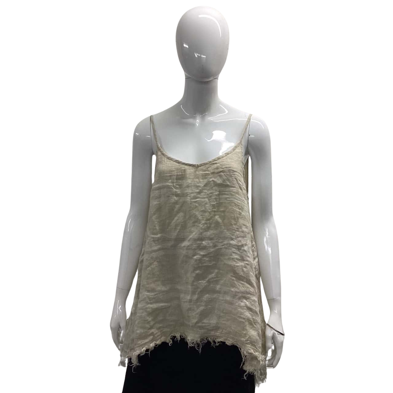 Womens Linen & Cotton Cream Singlet (s)