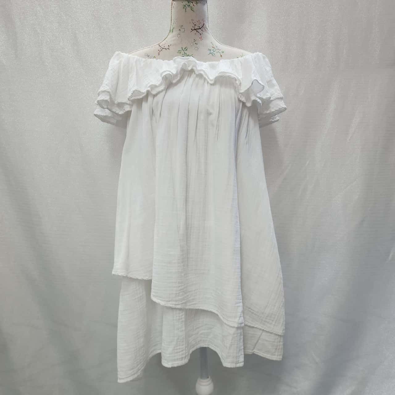 Country Road Womens Size 14 Off The Shoulder Dress White (s)