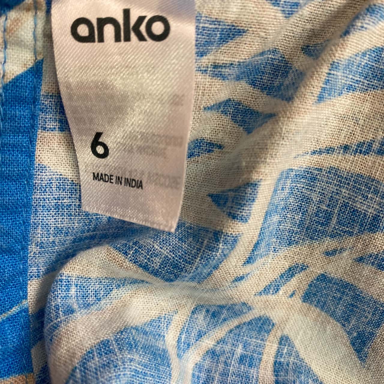 Anko - Womens Size 6 Floral Dress Blue / Pattern / White