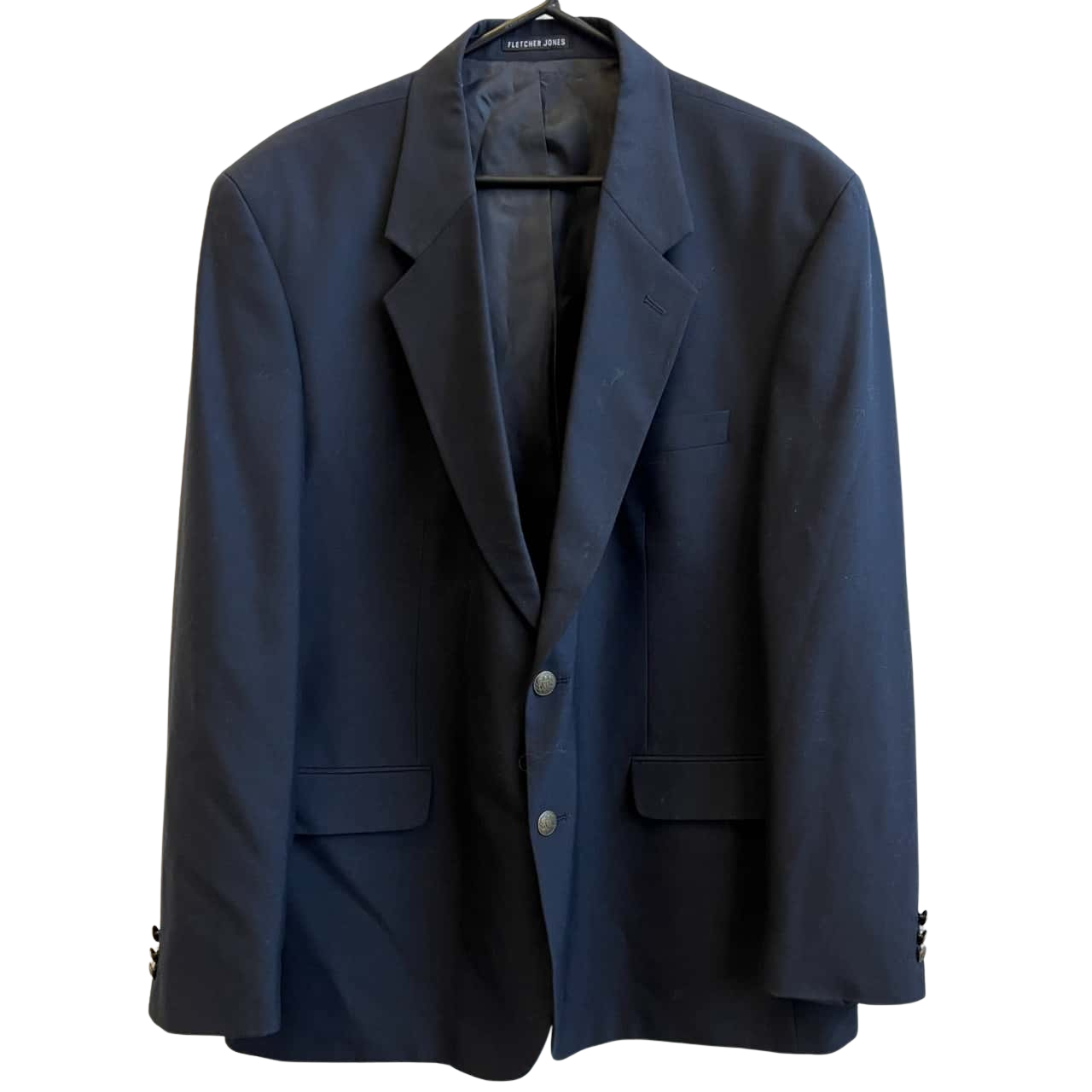 Fletcher Jones Mens Size 46R 2 Button Blazer Navy Blue