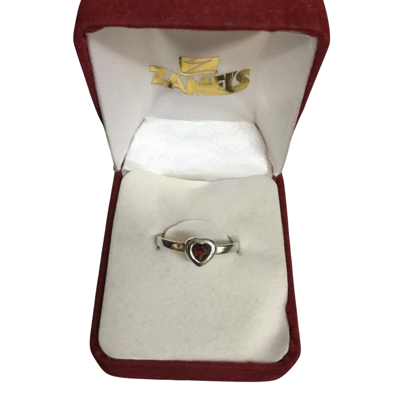 Sterling Silver 925 Garnet Heart Frame Ring (s)