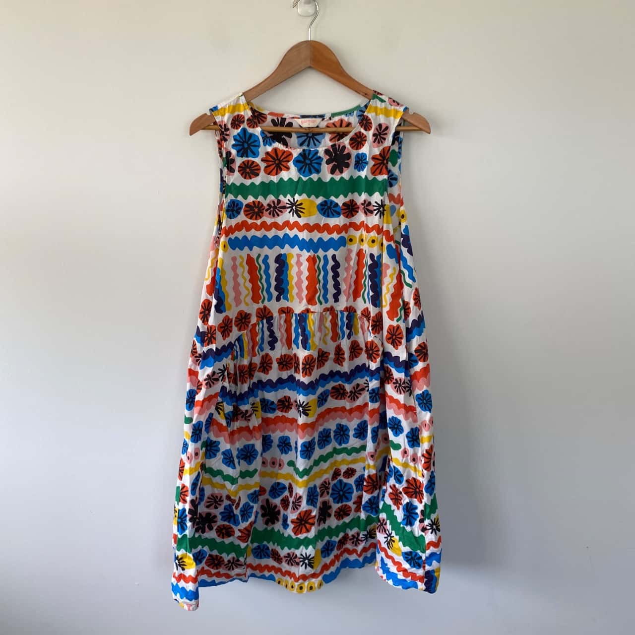 Gorman Colourful Pattern Organic Cotton Sleeveless Tiered Midi Dress ...