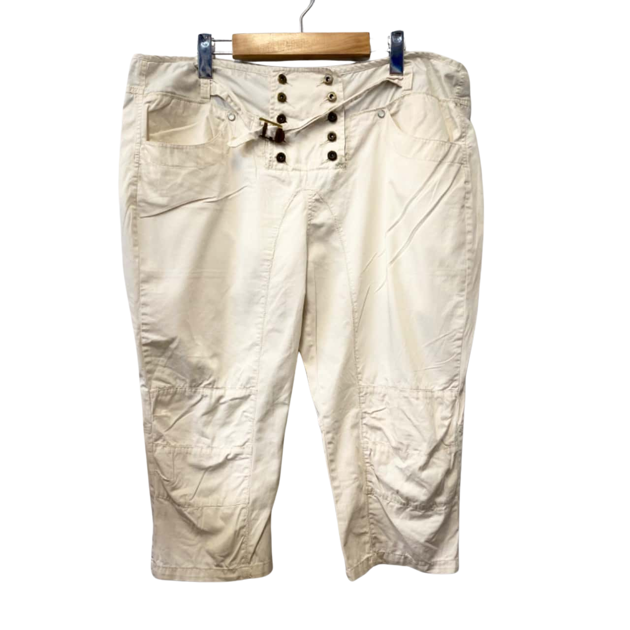 Cooper By Trelise Fall Front Capris Size 16 Cream