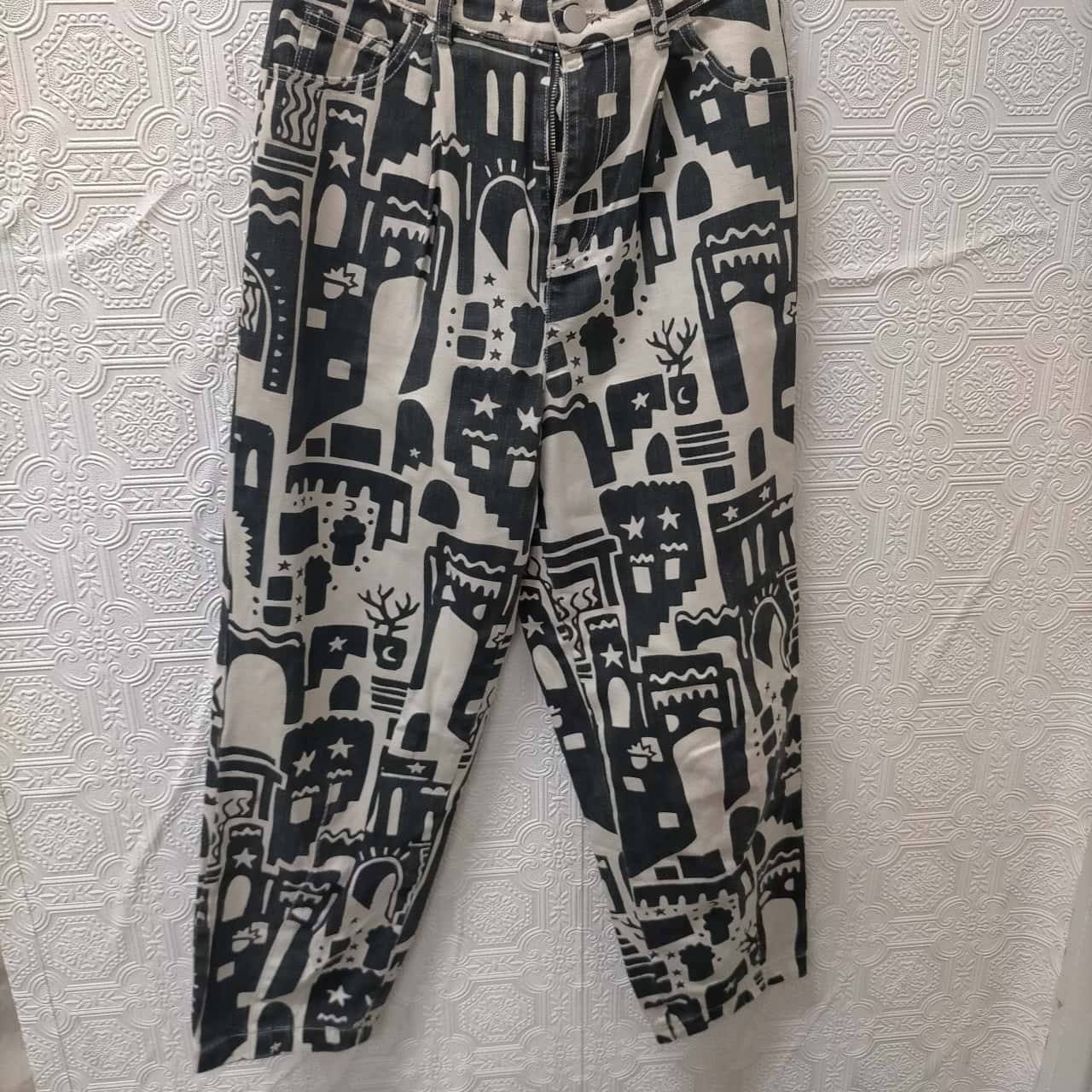 Gorman Size 8 High Waist Wide Leg Patterned Jeans VGUC(s)