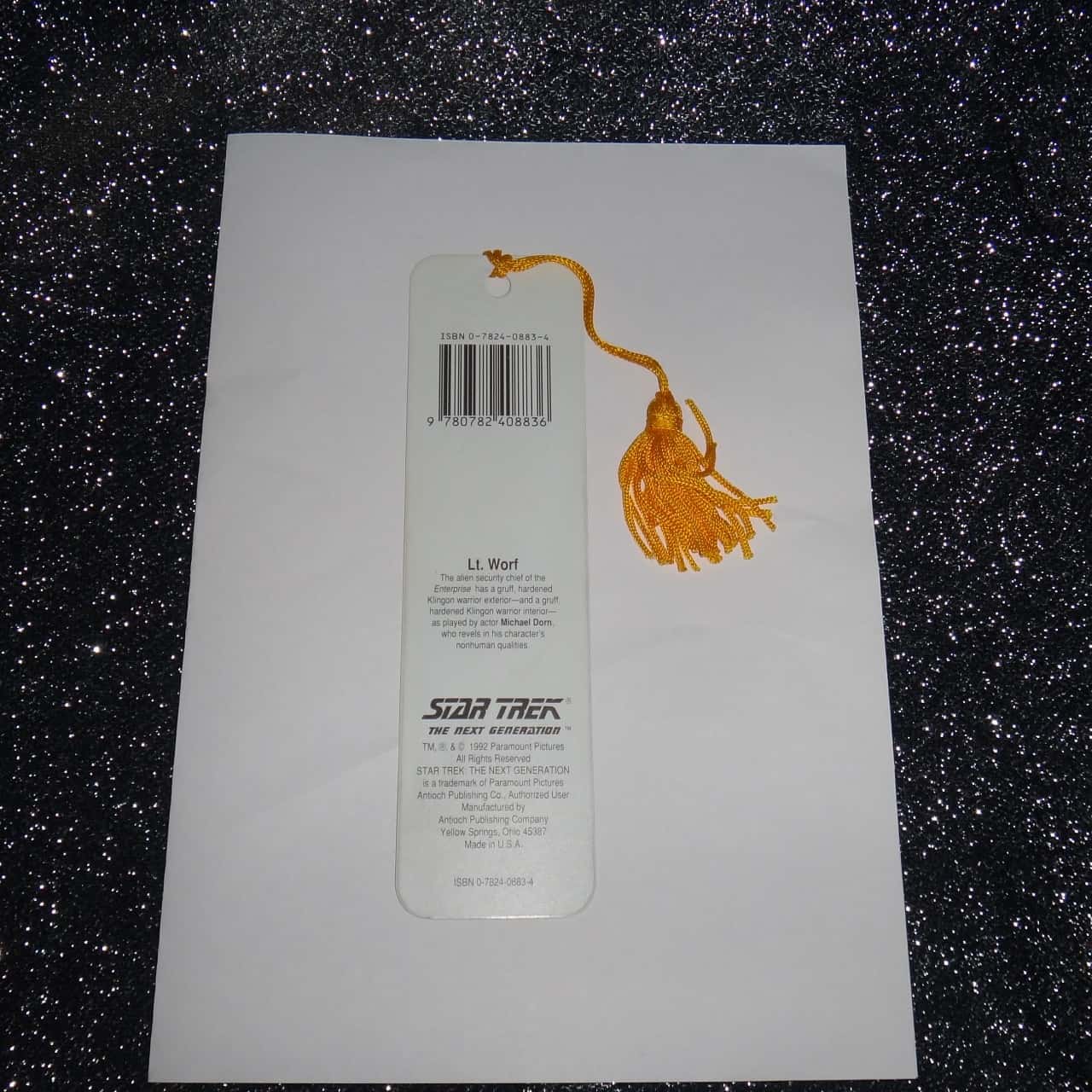 Star Trek The Next Generation Bookmark - Lt. Worf, 1992