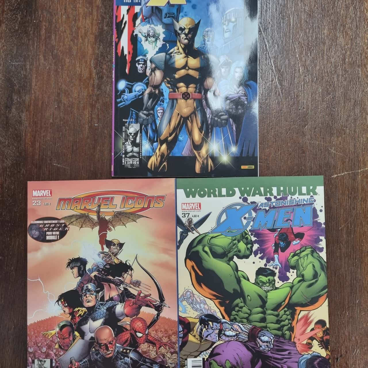 3x assorted Marvel comics/magazines FRENCH LANGUAGE