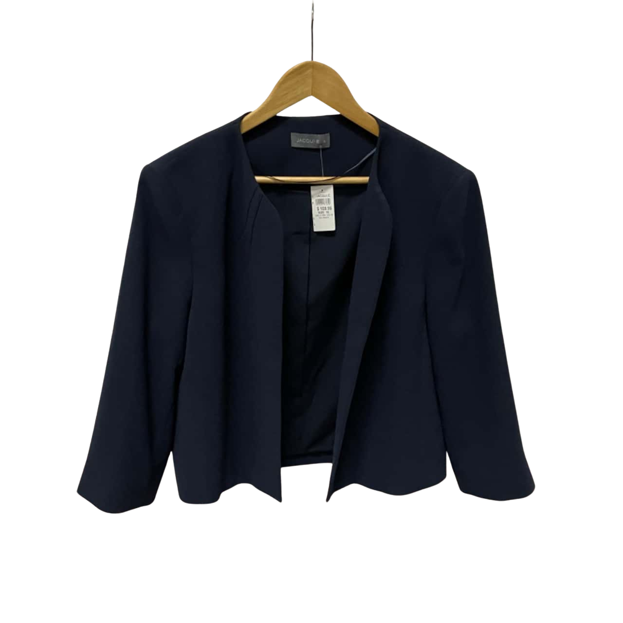 Jacqui-E Womens Size 16 Open Jacket Navy Blue (s)