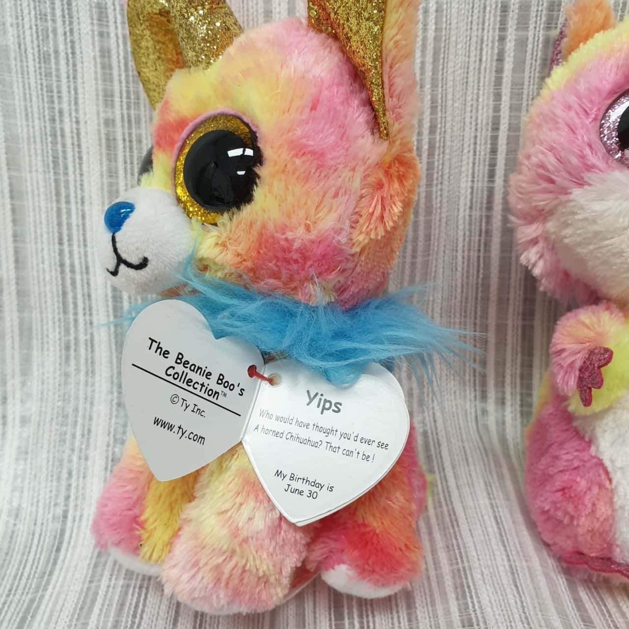 TY Beanie Boos 2 Bright Pretty Rainbow Animals (Yips & Rodney ...