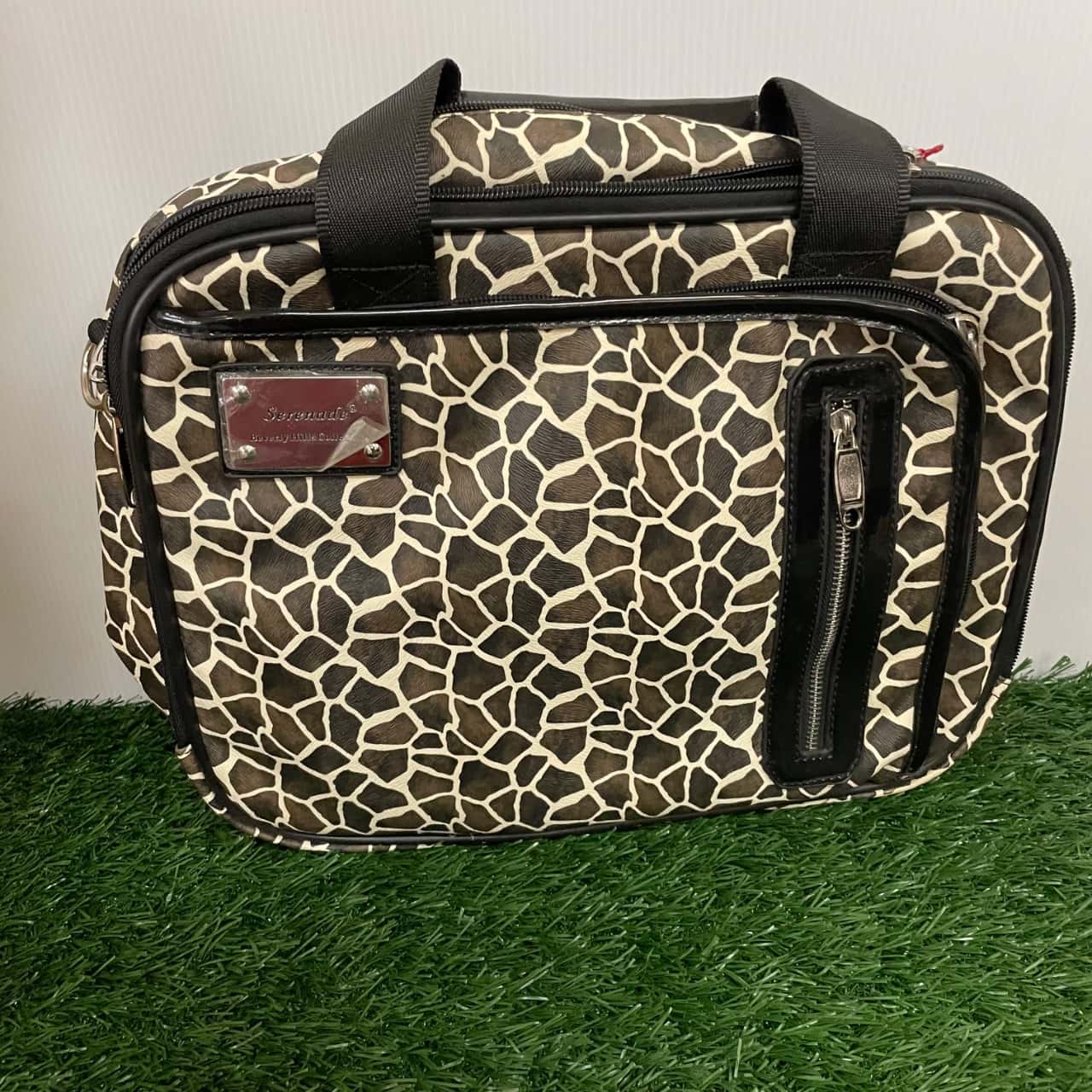 Serenade Beverly Hills Collection Giraffe Print Handbag w/ Tablet Sleeve(s)