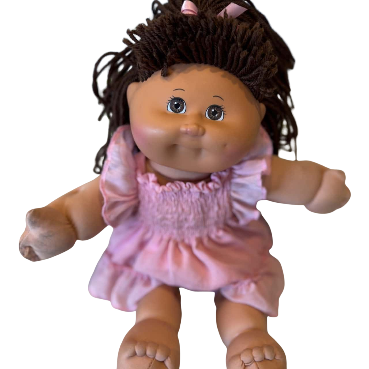 Cabbage Patch Vintage Kids Doll with Pink Dress and Brown Hair ...