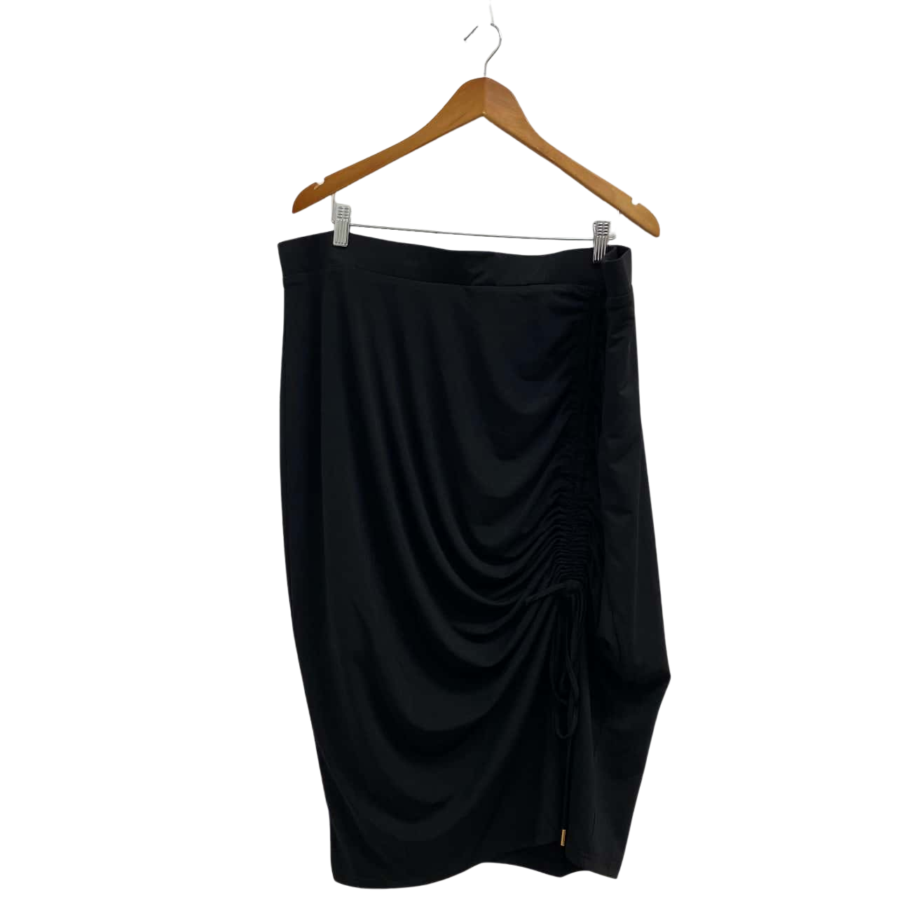 City Chic Black Ruched Side Skirt. Size XL