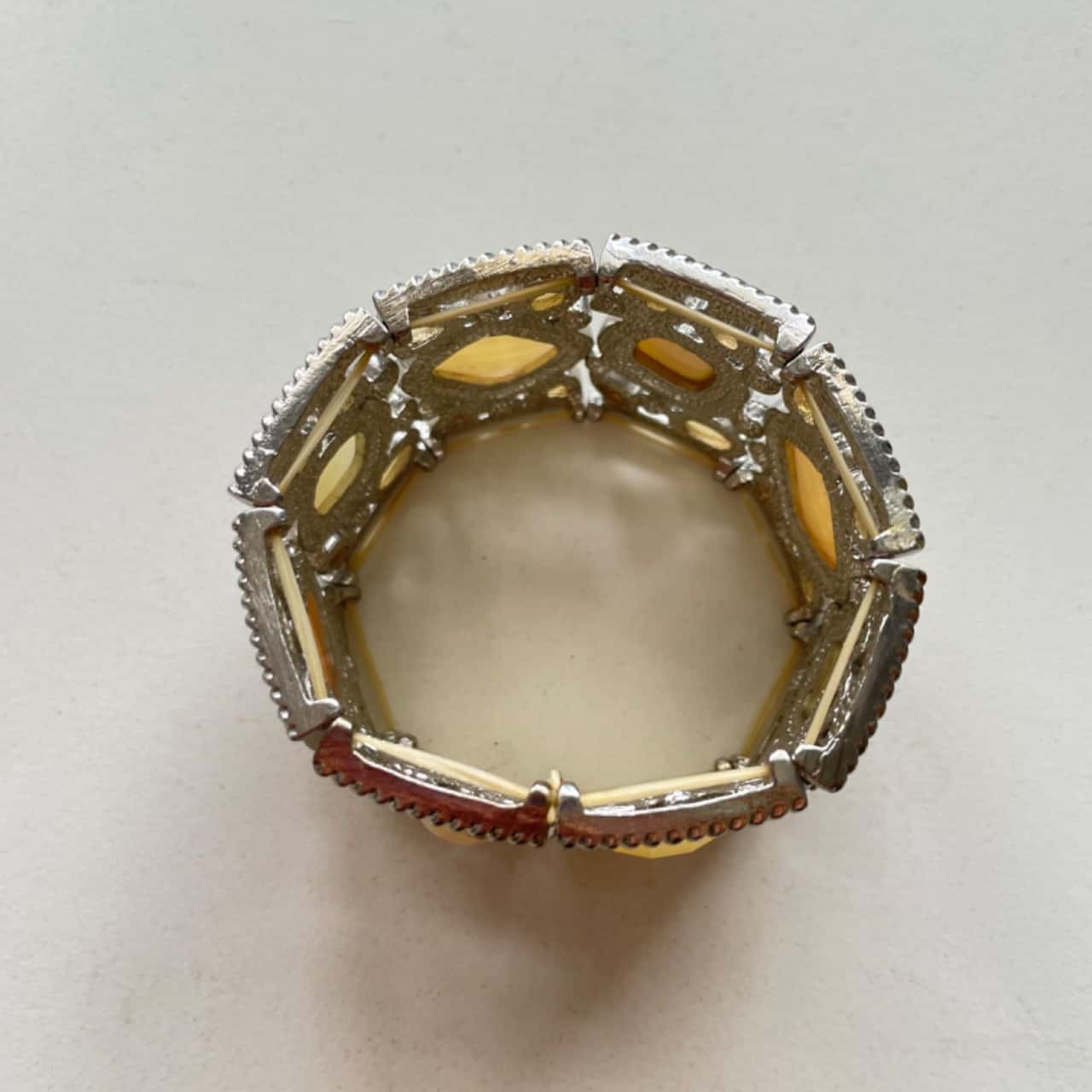 Silver Tone Yellow Stone Bracelet(s)