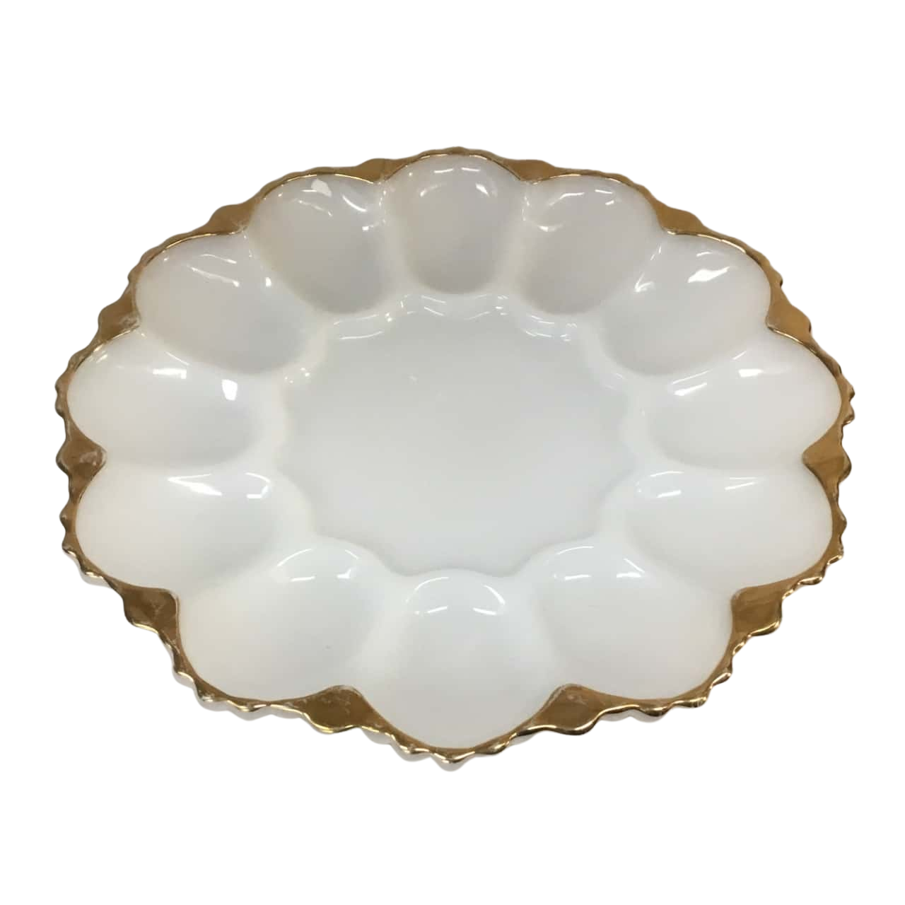Vintage Milk Glass Devilled Egg Dish