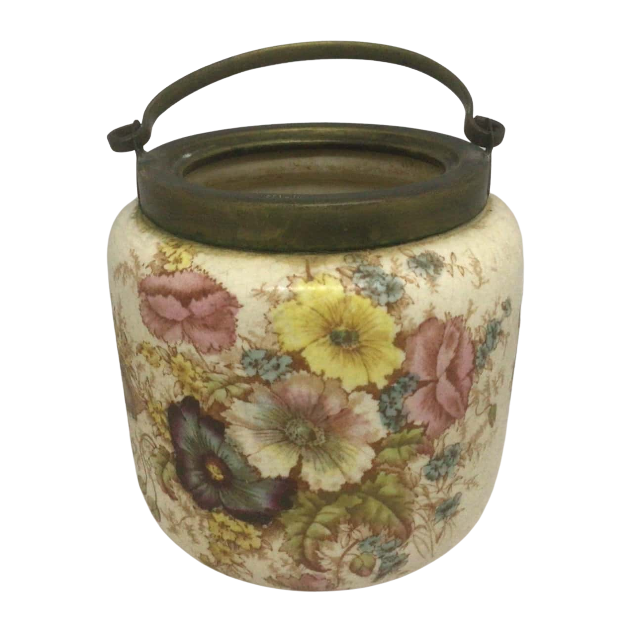 Antique Devon Ware S.F & Co England Biscuit Barrel no lid 15 cm h(s)