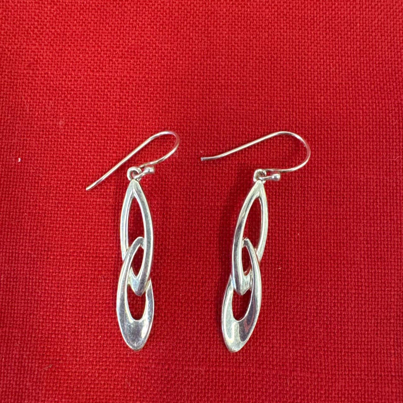 Women's 925 Silver double Marquis Drop Dangle Earrings