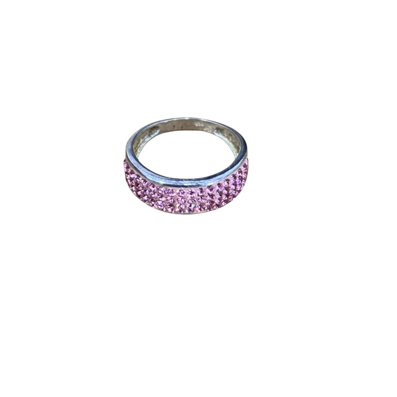 Diamond Pink Silver Ring
