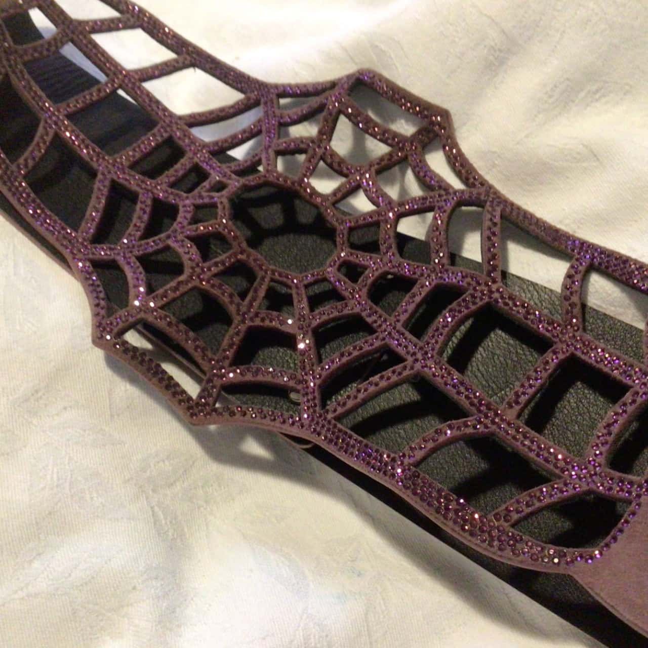 Womens Suede Spiderweb Belt Mauve (s)