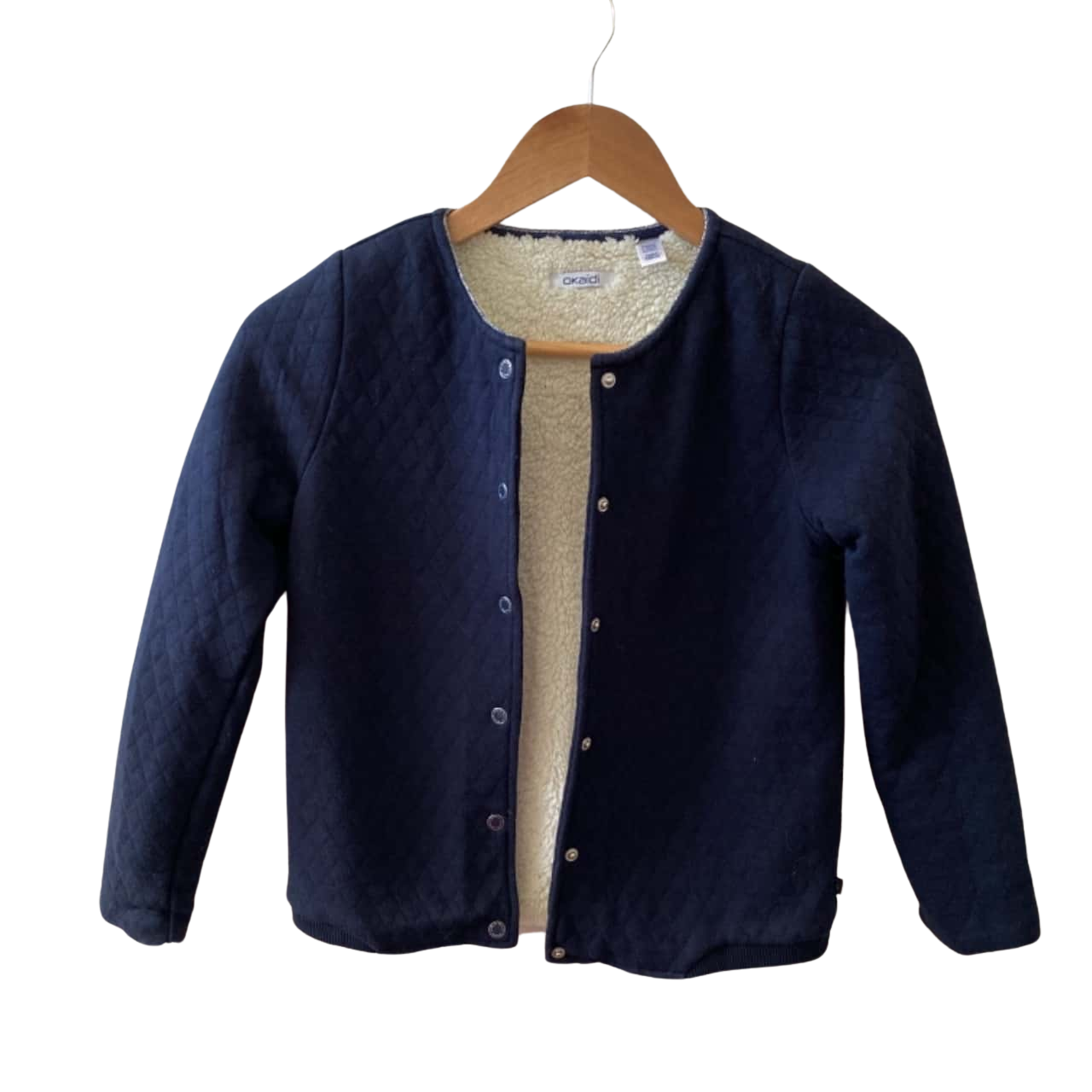 Okaidi Girls thick Navy quilted jacket, size 10A/Y 140cm(s)