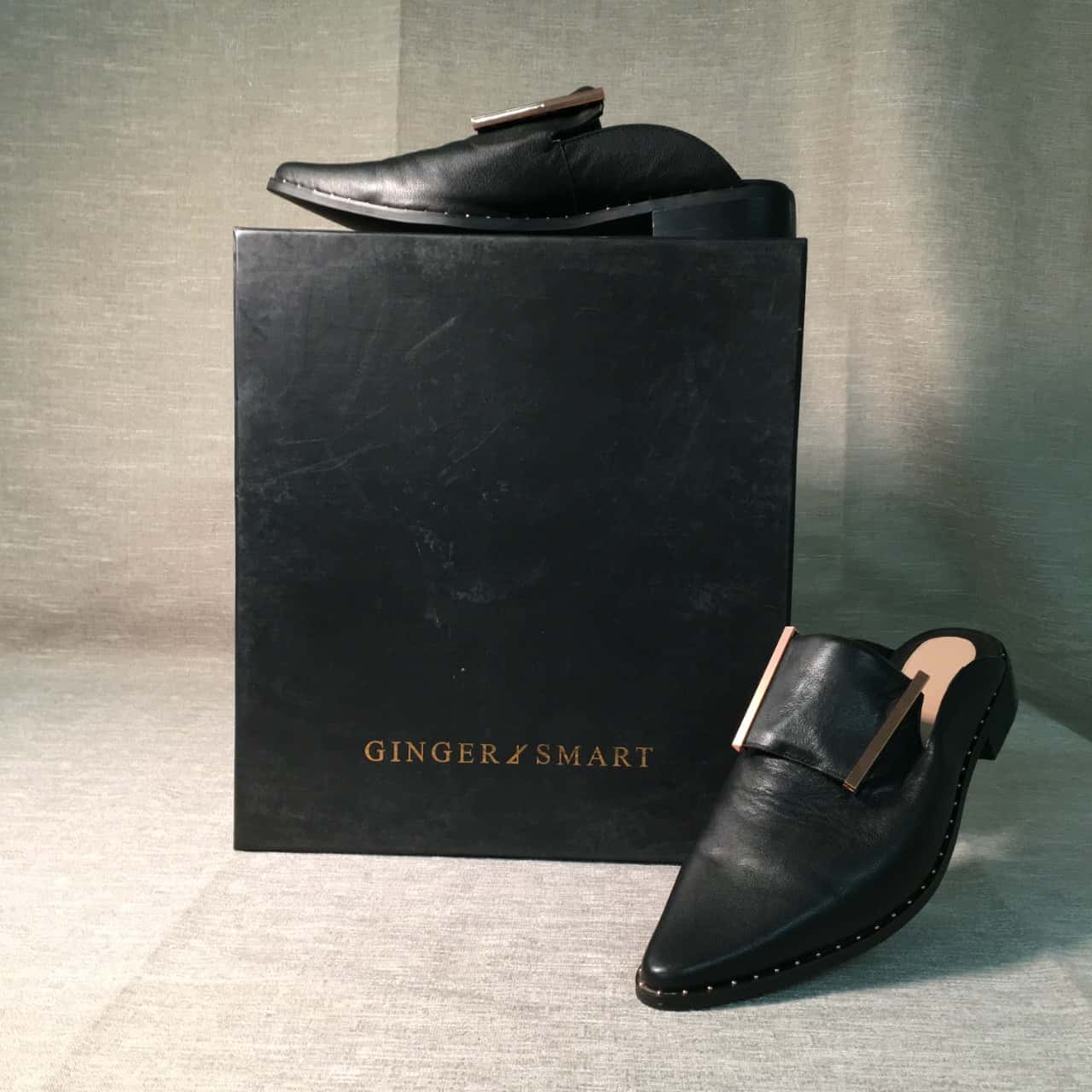 Ginger & Smart Womens Leather Loafers Size 40 / 9.5 Black with Rose ...