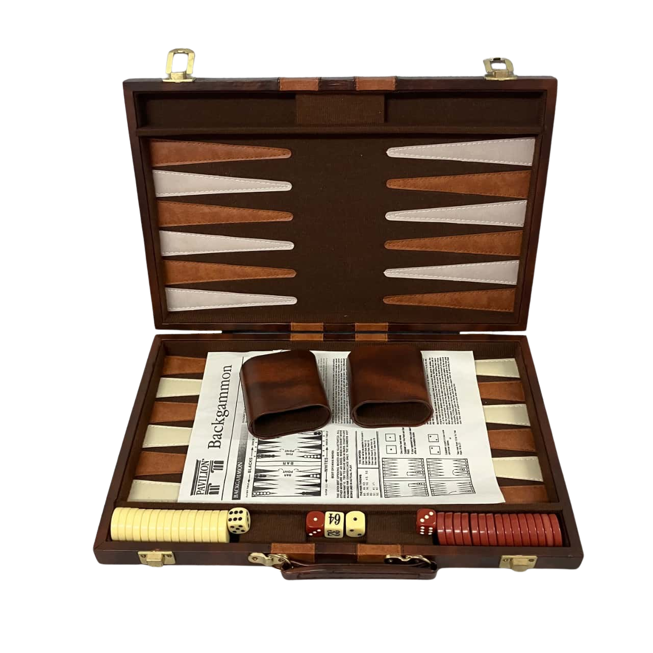 Vintage Backgammon Suitcase Game - 15”x10” Brown and Cream(s) - Used ...