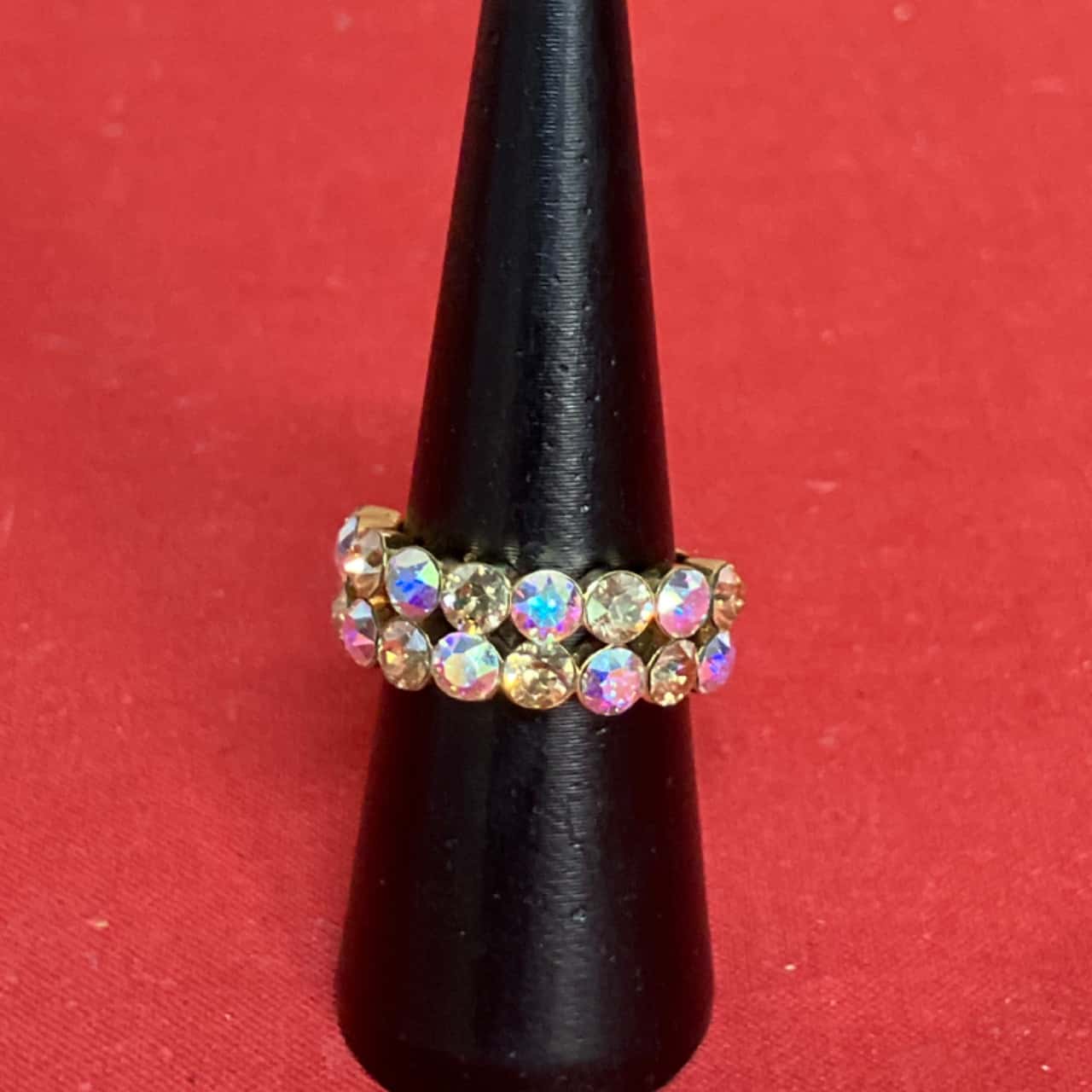 Women's Dress Ring Gold Tone with Rhinestones