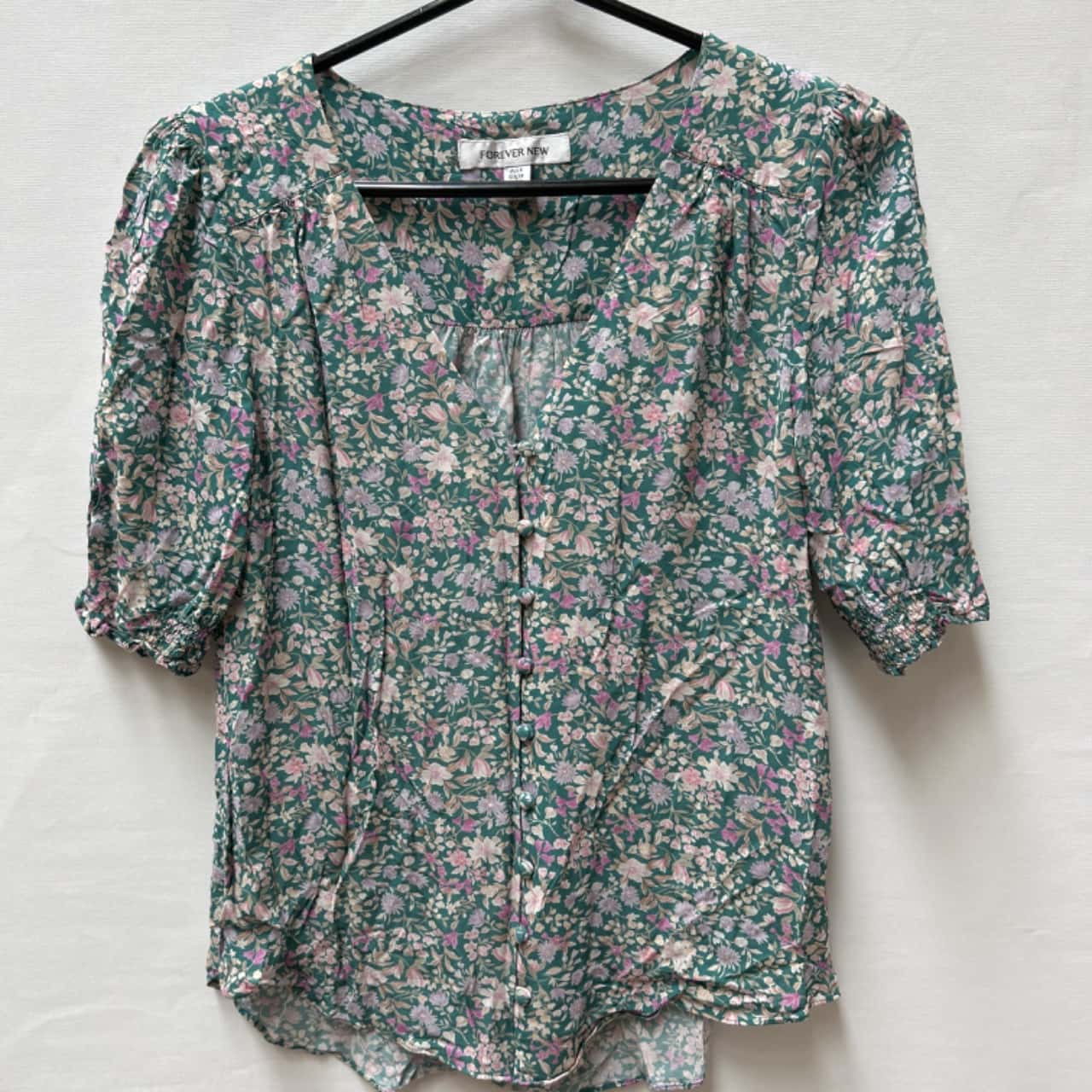 Forever New Womens Size 6 Shirts & Blouses Floral / Green