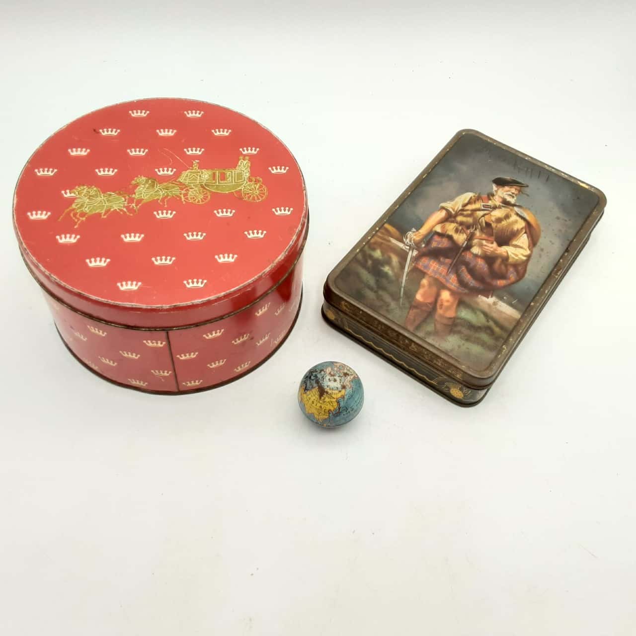 Vintage Balfours & MacRobertson's Sweet Tins Plus Vintage World Globe ...